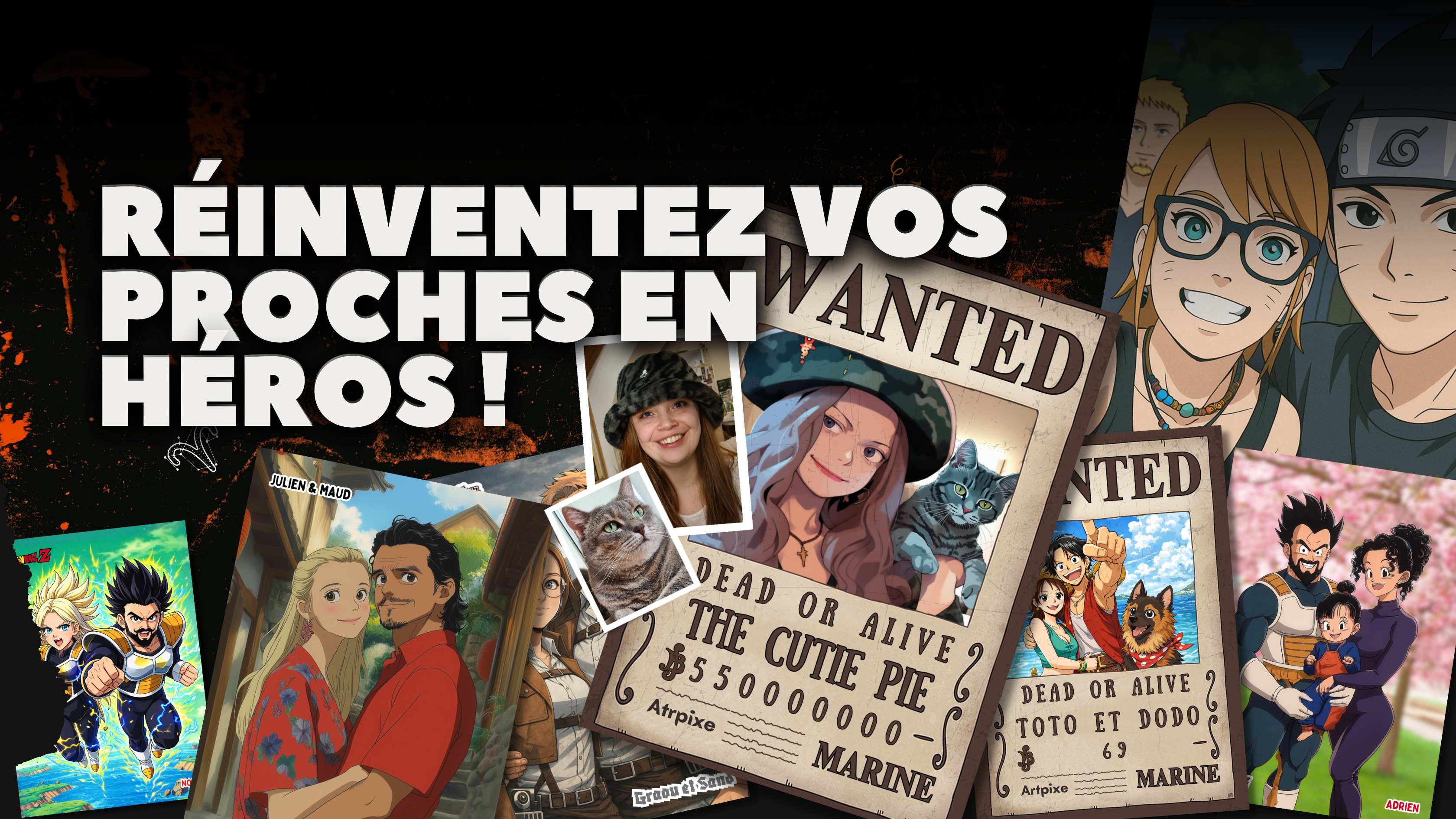 Retrato personalizado de tu manga favorito (One Piece, Naruto..) – Artpixe